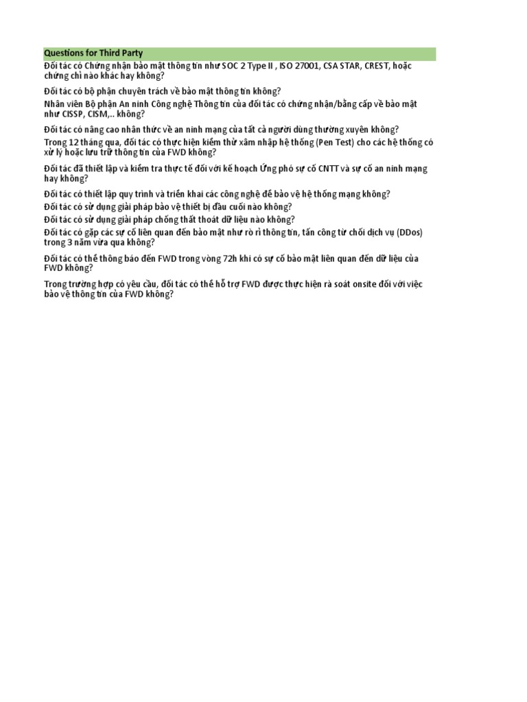 Pre-Vendor Selection Checklist | PDF Pre-Vendor Selection Checklist | PDF