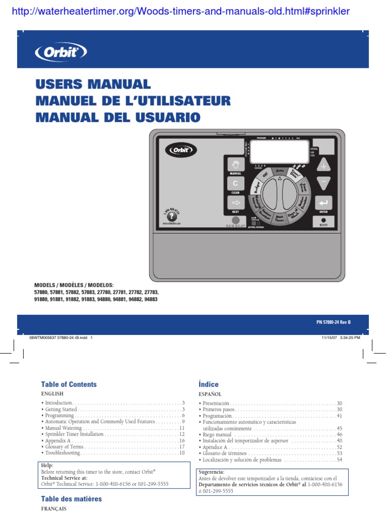 Orbit 57880 Controller Owners Manual | PDF | Cursor (User Interface ...