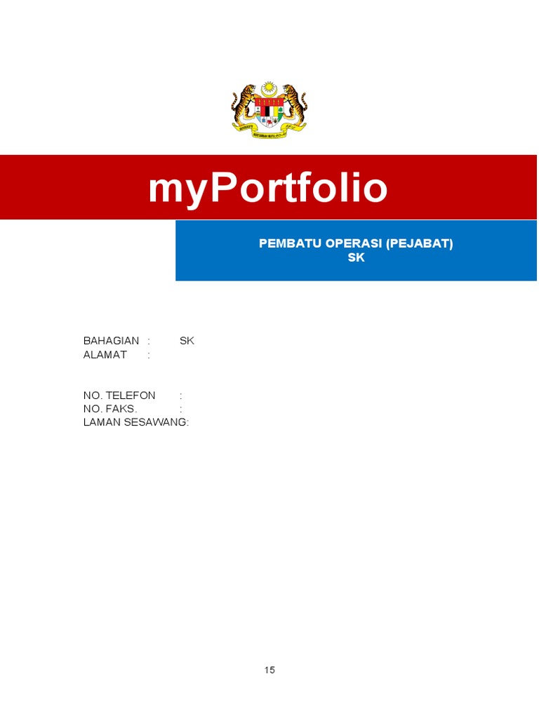 Templat Kosong MyPortfolio PEMBANTU OPERASI PEJABAT | PDF