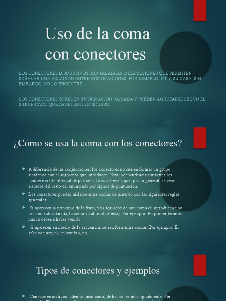 Uso de La Coma Con Conectores | PDF