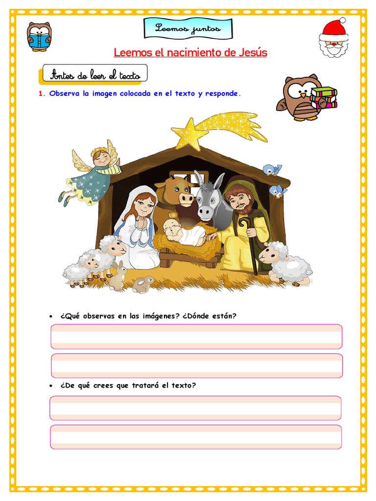 LEEMOS JUNTOS Leemos El Nacimiento de Jesús | PDF | María, madre de ...