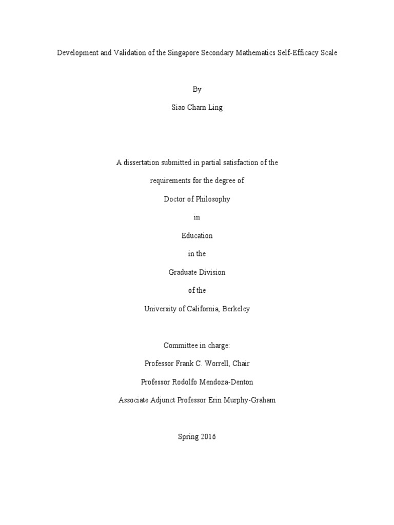 Development - and - Validation - of - Math Self Efficacy Scale | PDF | Self Efficacy | Validity ...