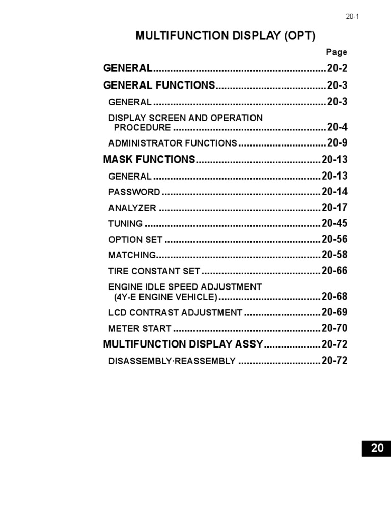 8FG D CE049!20!0608 Multi Function Display | PDF | Throttle | Switch