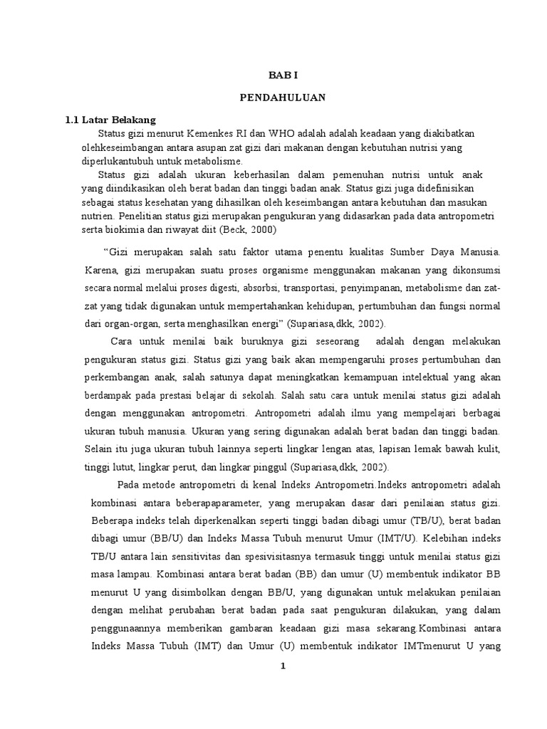 Parameter Penilaian Status Gizi | PDF