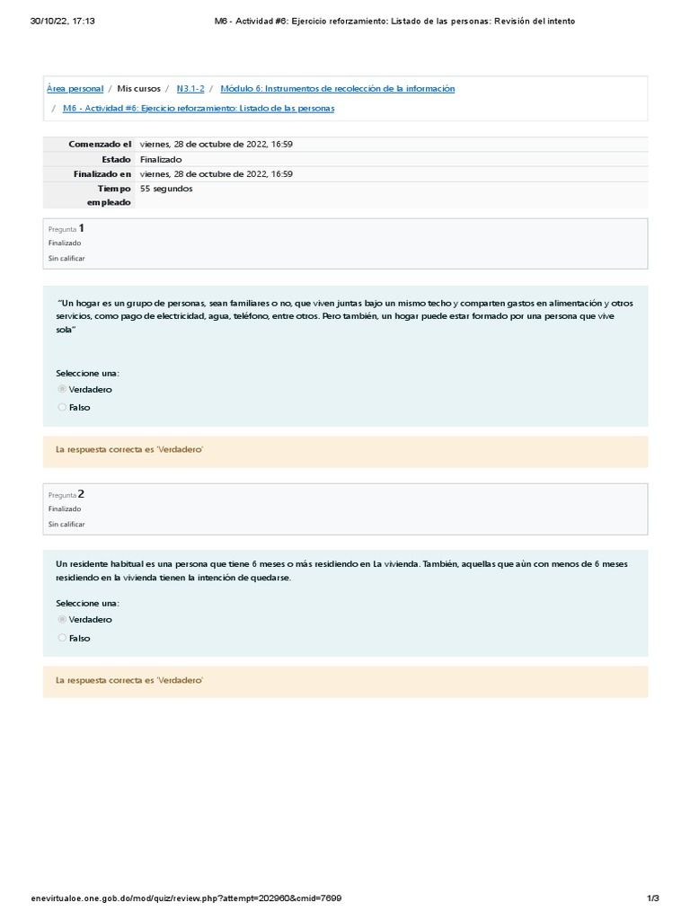 M6 - Actividad #6 - Ejercicio Reforzamiento - Listado de Las Personas - Revisión Del Intento ...