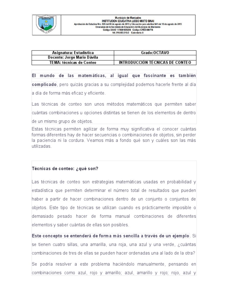 Guia Técnicas de Conteo | PDF Guia Técnicas de Conteo | PDF