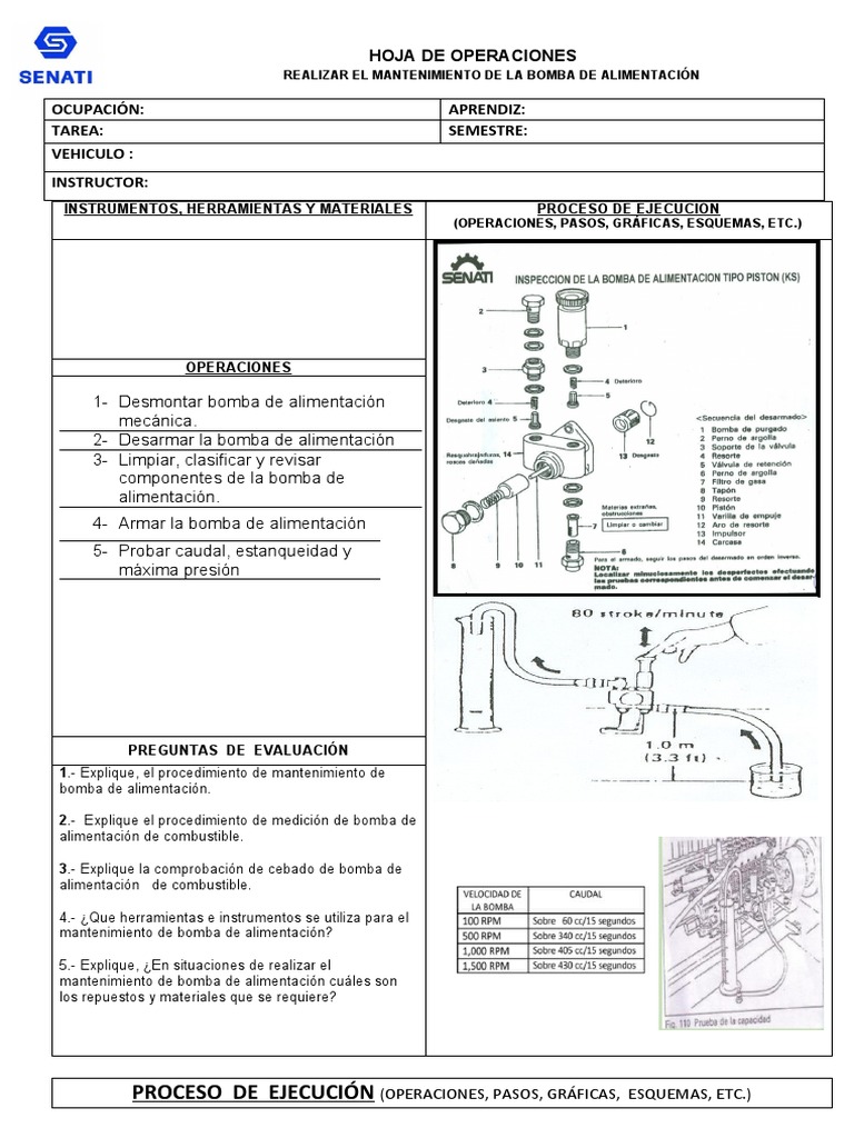 Pract. Mant de Bomba de Aliment | PDF