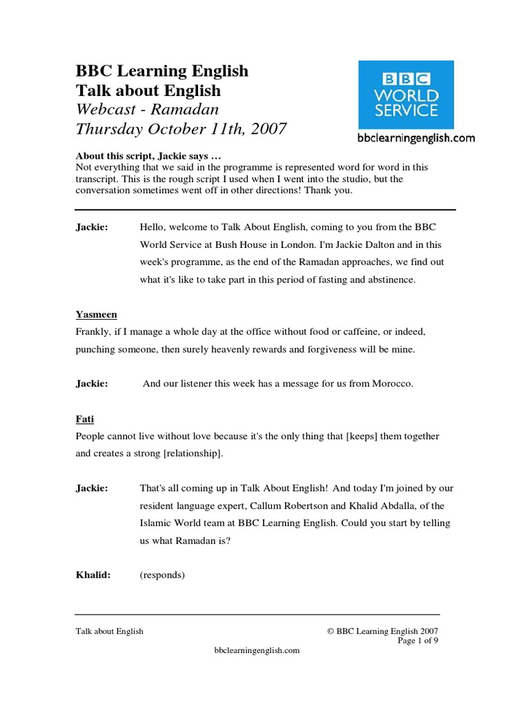 Tae WC 071011 Ramadan | PDF | Faith | Fasting