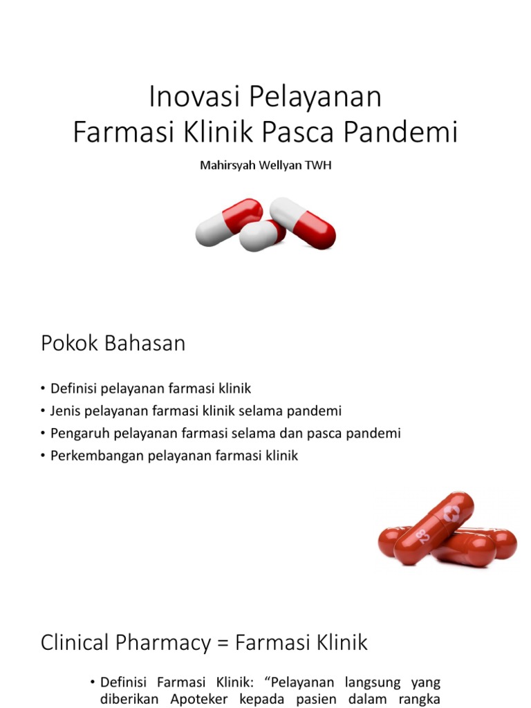 Inovasi Pelayanan Farmasi Klinik Pasca Pandemi | PDF