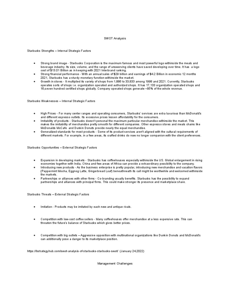 Starbucks SWOT Analysis: Evaluating the Coffee Chain's Strengths ...
