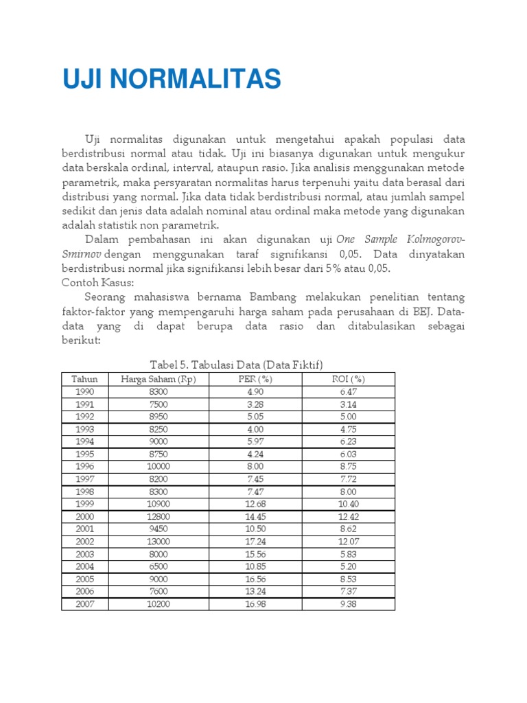 01 Uji Normalitas | PDF