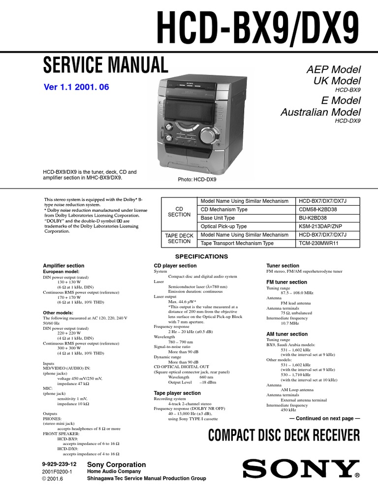HCD DX9 | PDF | Laser | Compact Disc