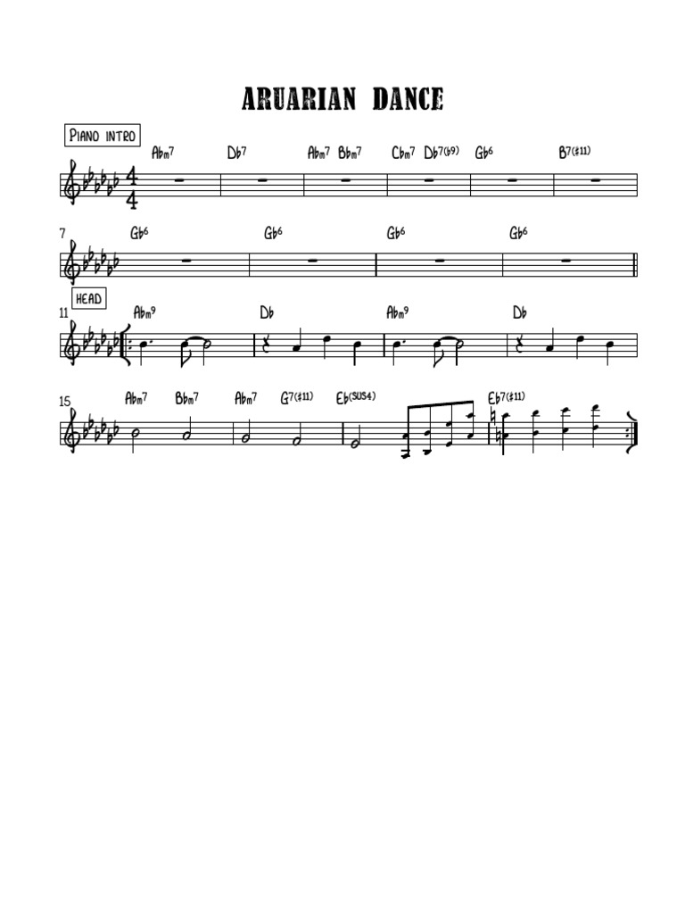 Aruarian Dance Lead Sheet Pdf