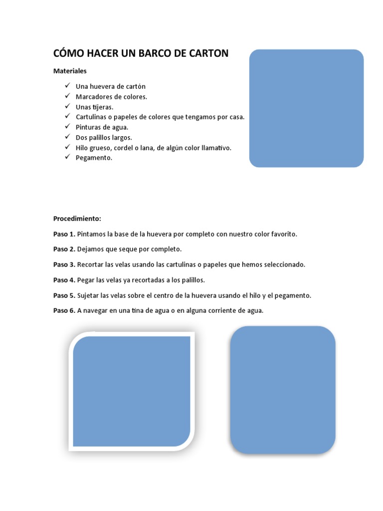 Cómo hacer un barco de cartón fácil | PDF