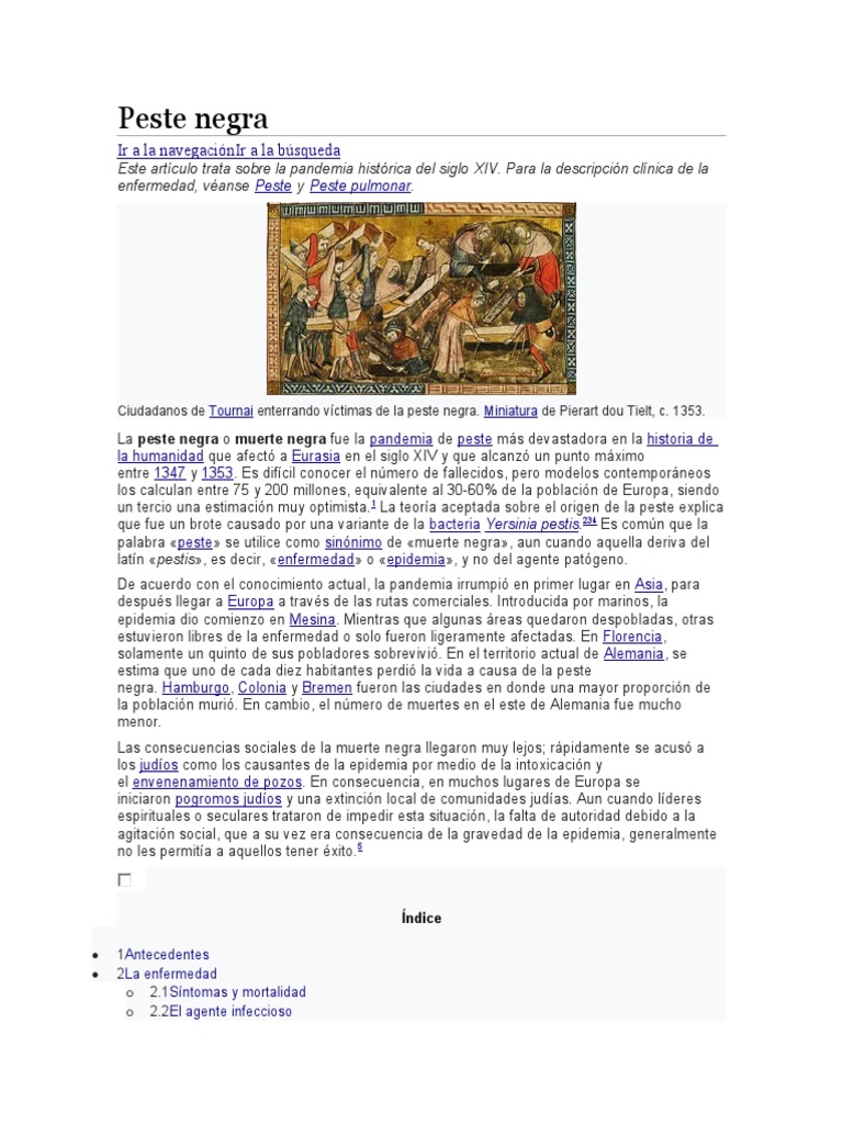 Resumen de la Peste Negra | PDF | Muerte negra