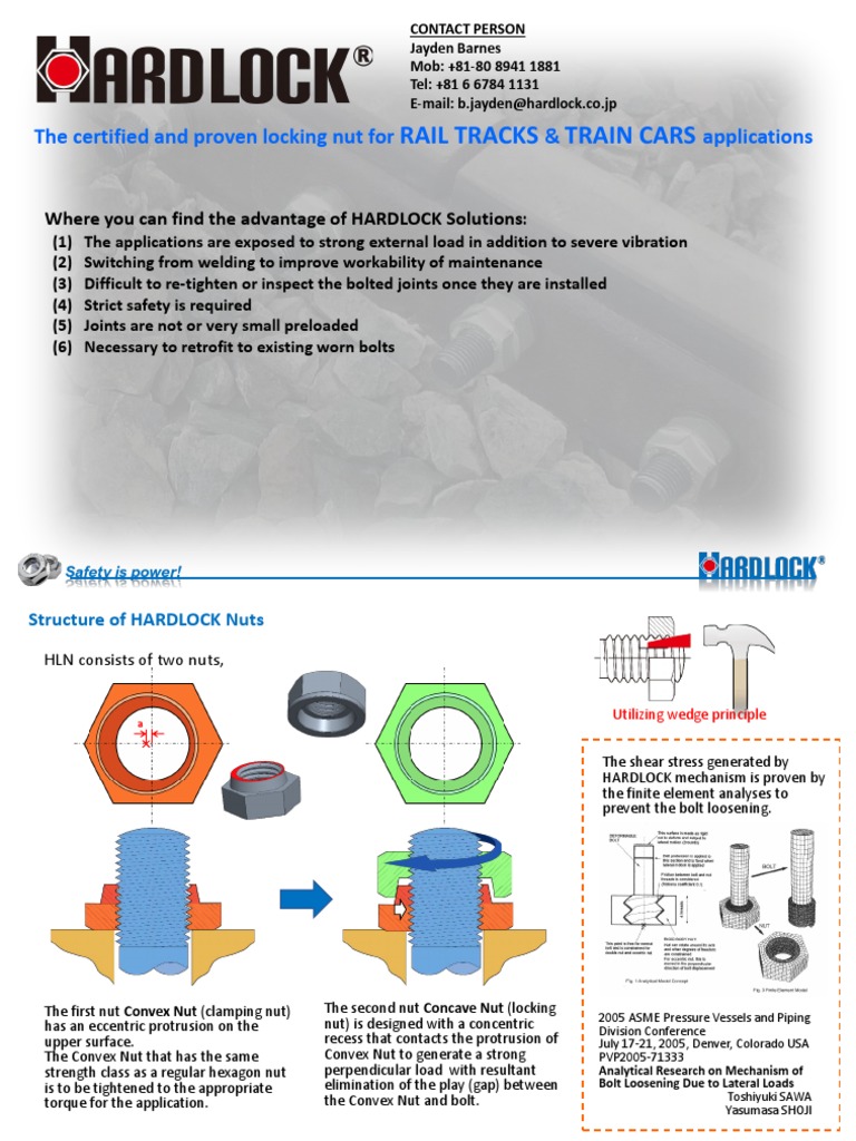 HARDLOCK Railway Applications | PDF | Rail Transport | Nut (Hardware)