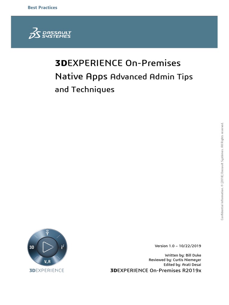 DS - WhitePapers - 3DEXPERIENCE On Premises Native Apps Advanced Admin Tips and Techniques - V1 ...