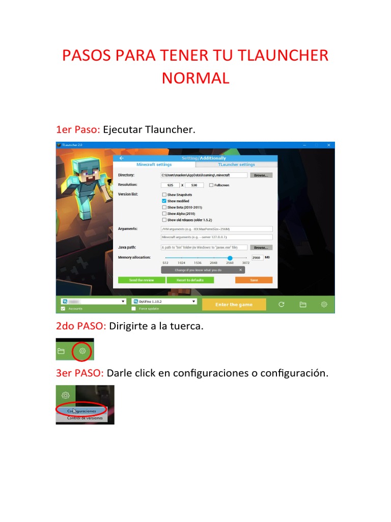 Pasos para Tener Tu Tlauncher Normal | PDF