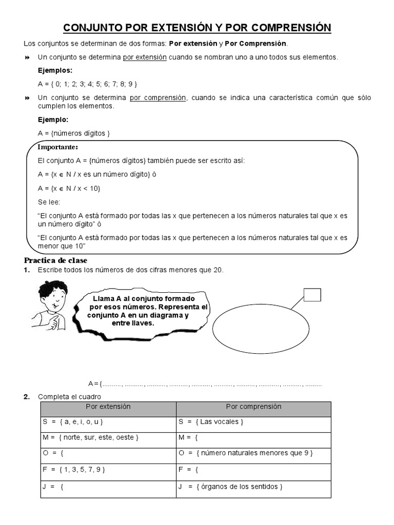 Ejemplos de Conjuntos por Comprensión y Extensión | PDF | Conjunto ...