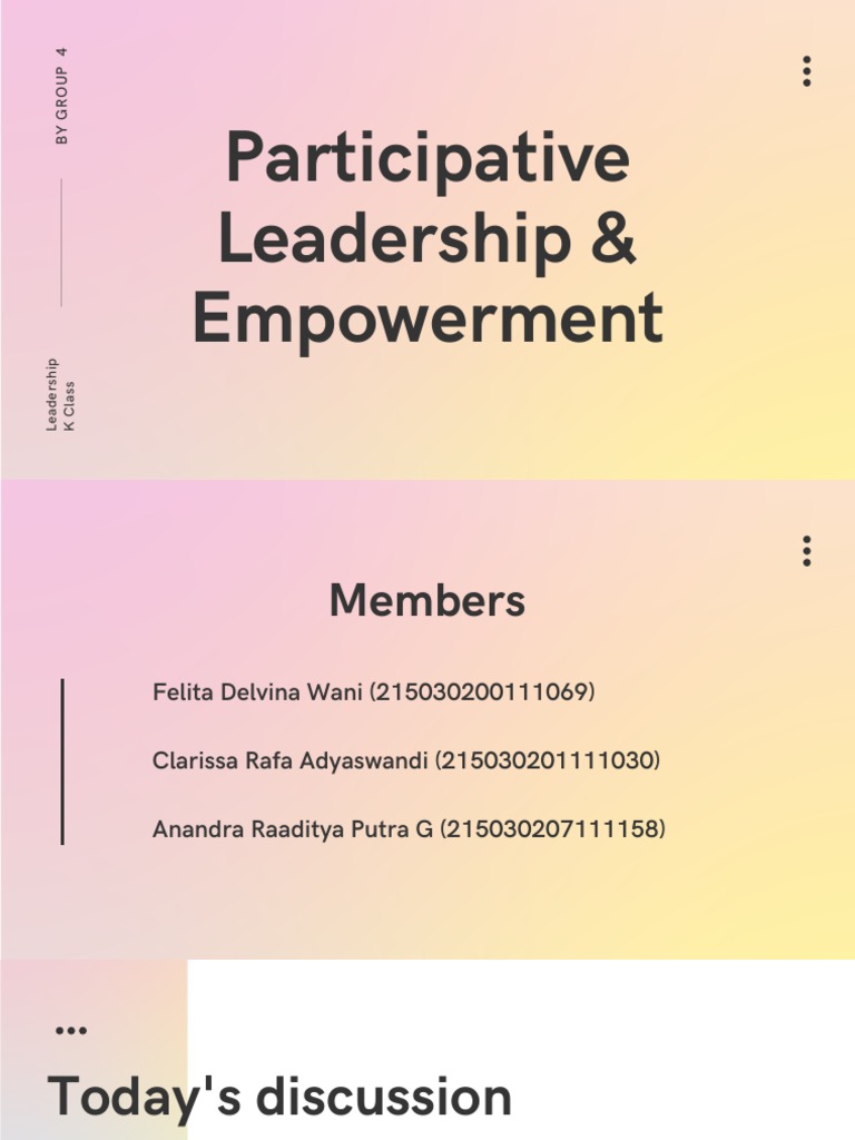 Understanding Participative Leadership | PDF | Leadership | Empowerment
