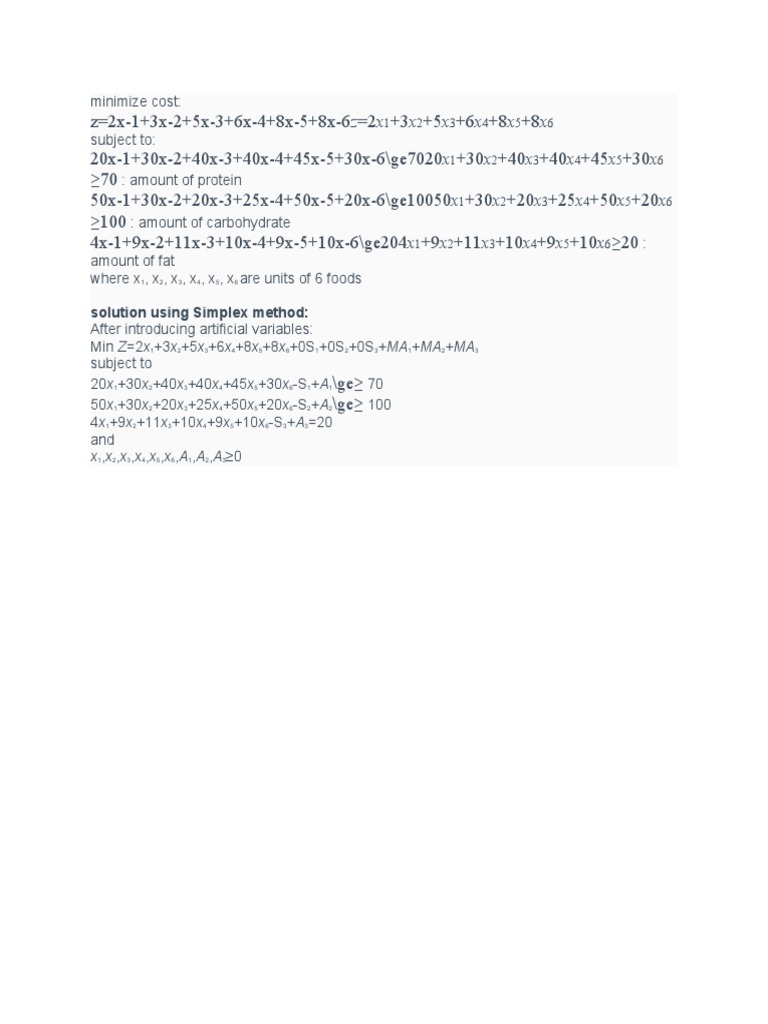 Solution Using Simplex Method | PDF