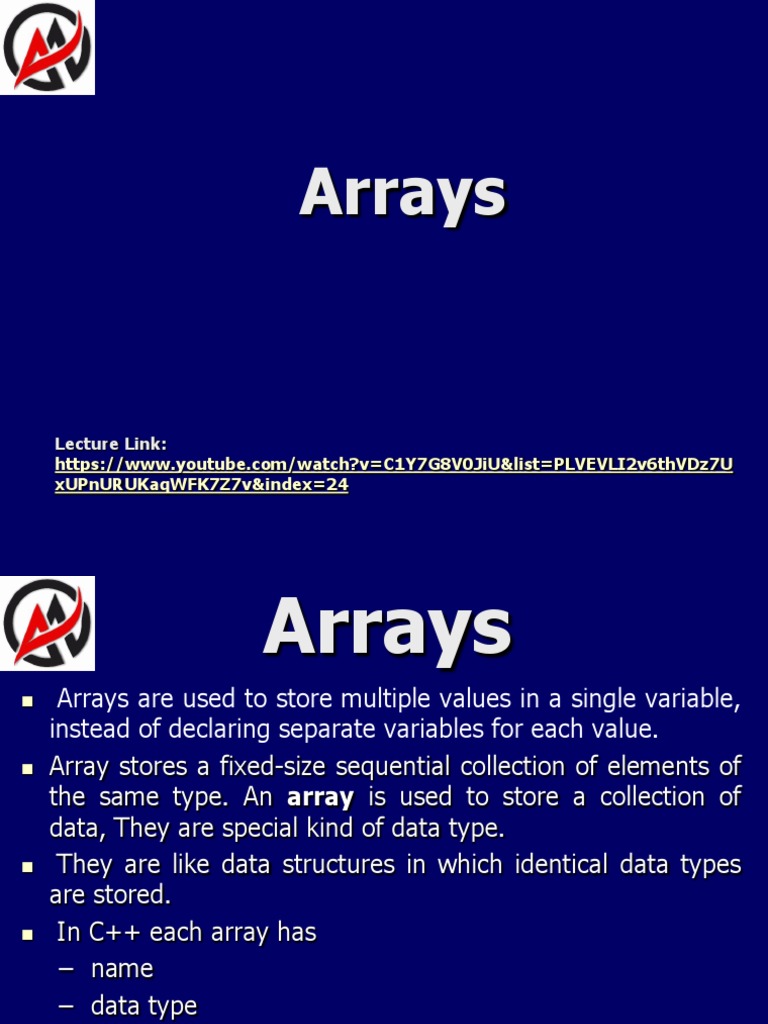 Week 07 Pdf Array Data Structure Data Type