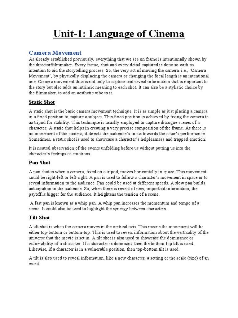 Language of Cinema Part 3 | PDF | Camera | Cinematography