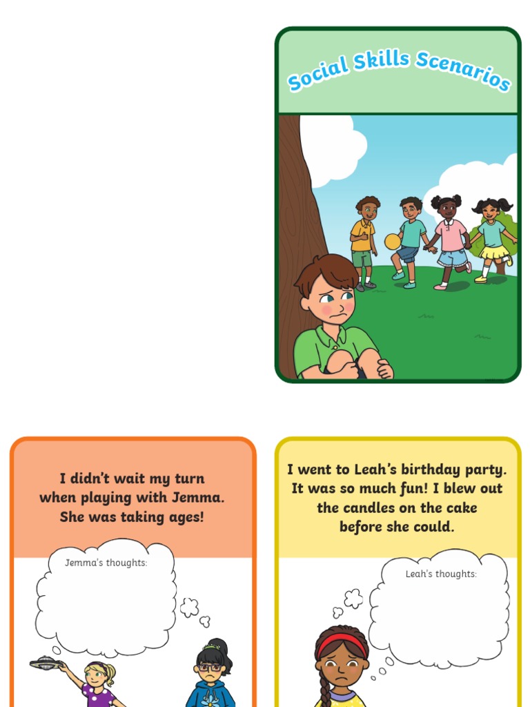 Social Skill Scenarios | PDF