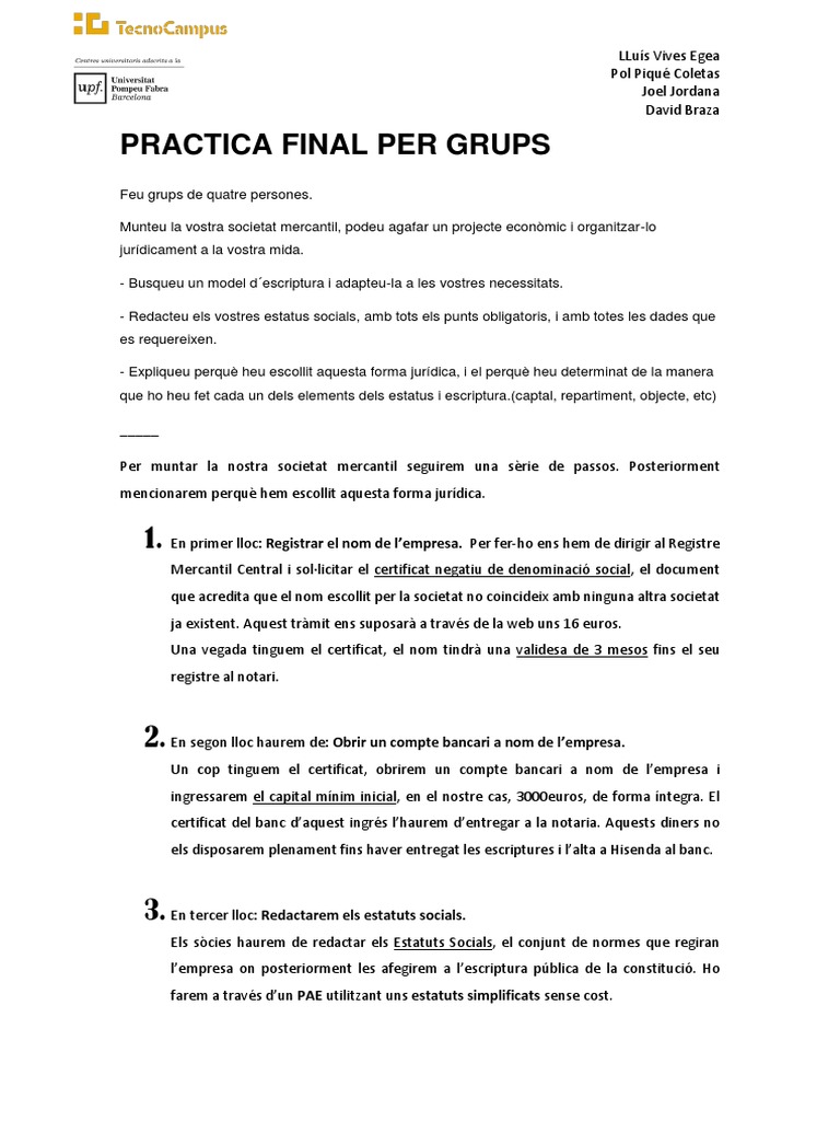 Practica Final Per Grups | PDF