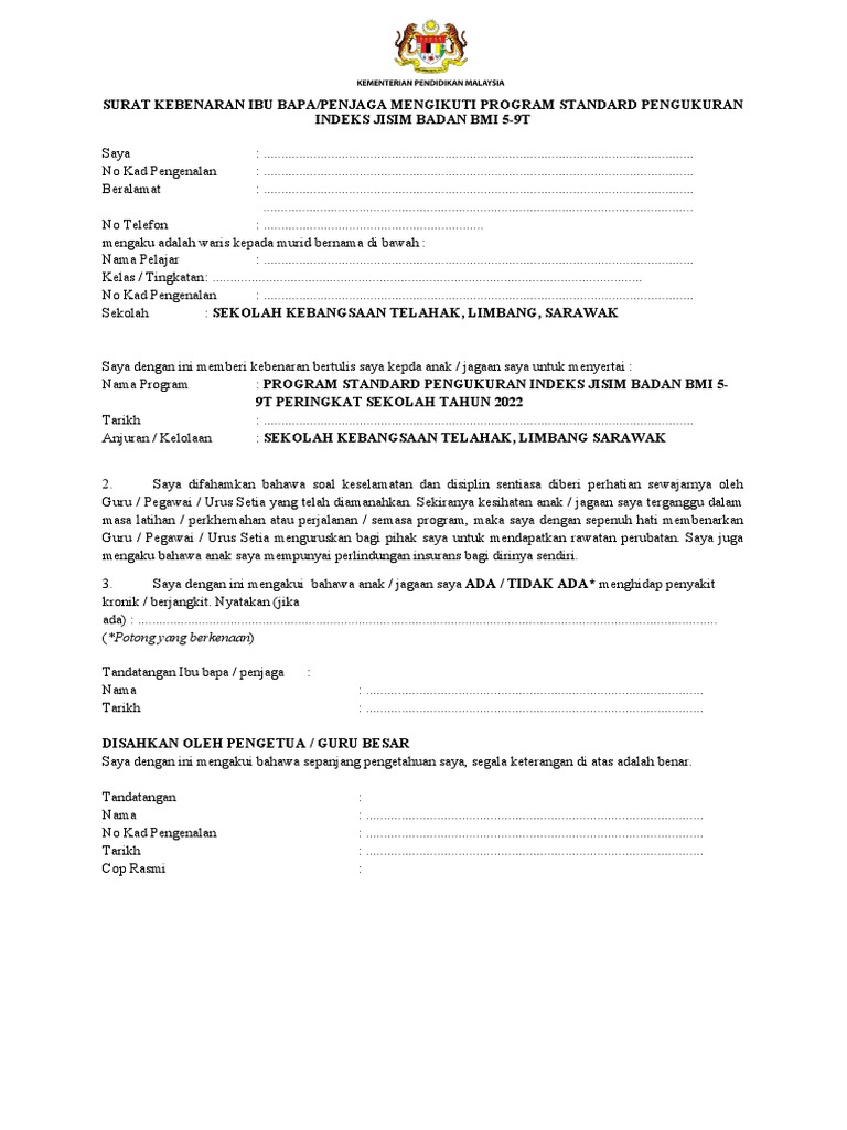 Surat Kebenaran Program Bmi | PDF