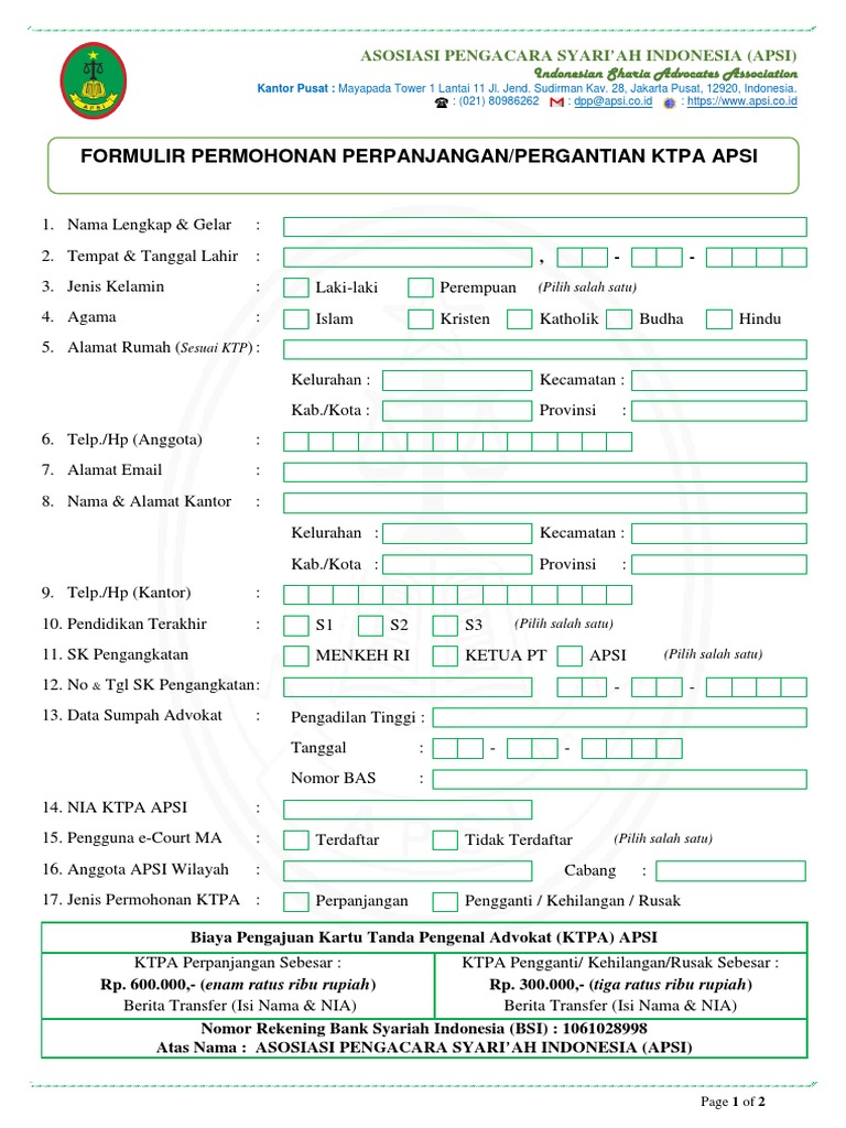 Formulir Perpanjangan | PDF