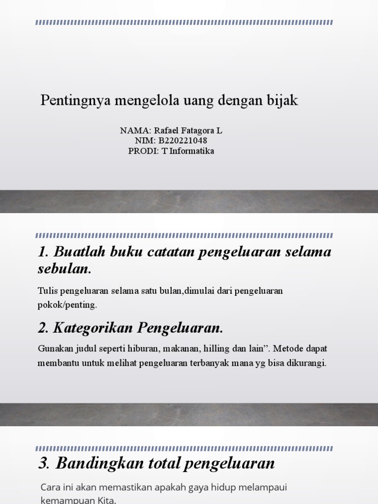 Tips Mengelola Uang dengan Bijak | PDF