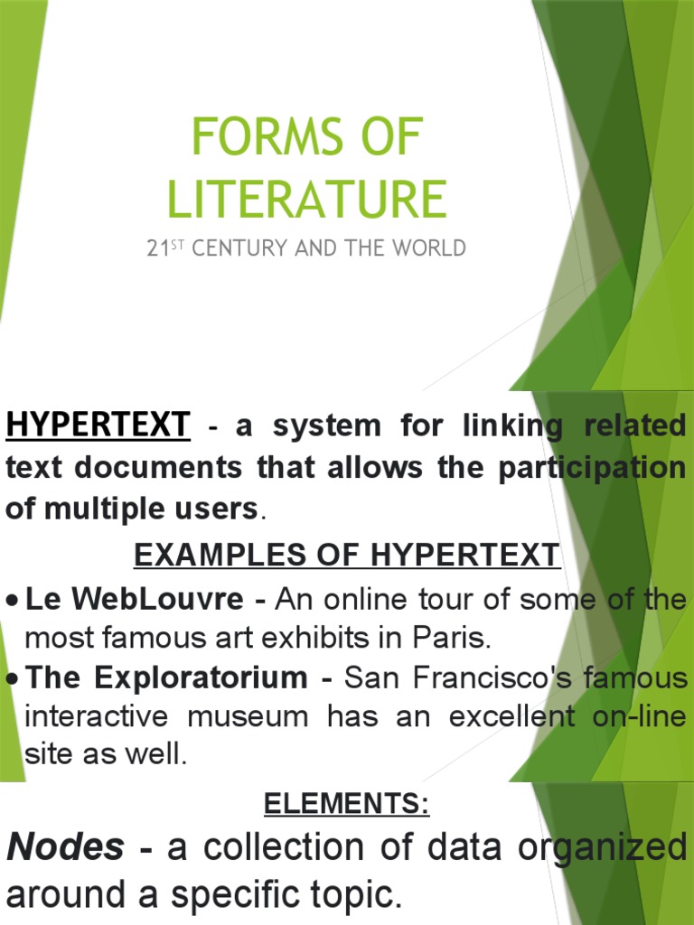 Forms of Literature | PDF | Hypertext