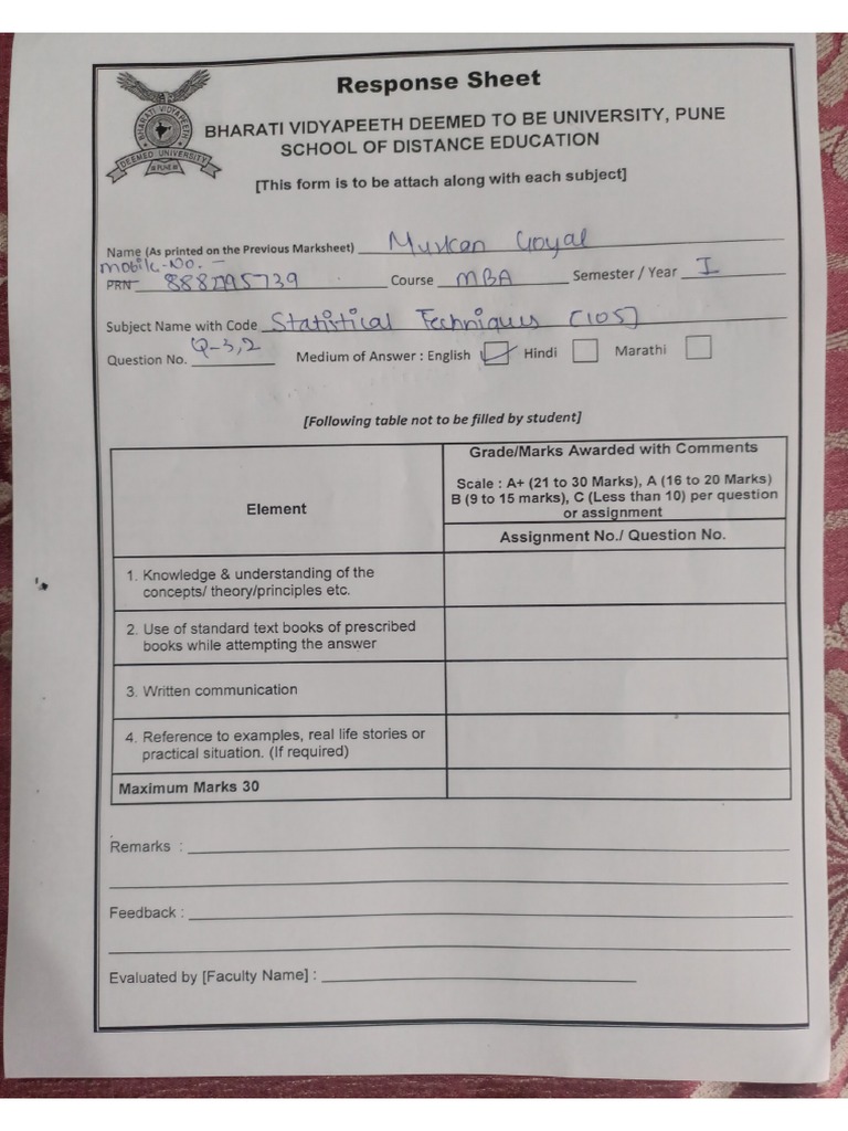 Statistical Techniques (105) MBA | PDF