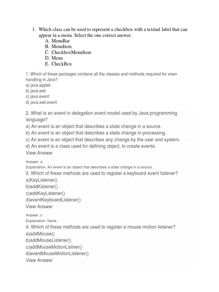 Awt Swing And Event Pdf Class Computer Programming Method Computer Programming