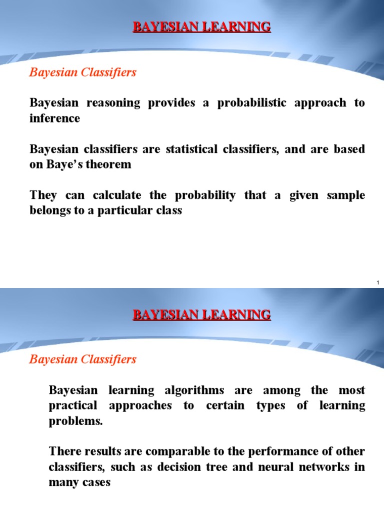 Lecture 04 Bayes Classifiers Pdf Bayesian Network Statistical Classification 2103