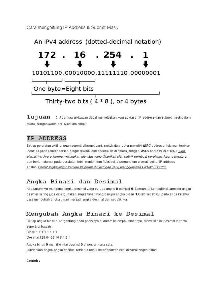 Cara Menghitung IP Address | PDF