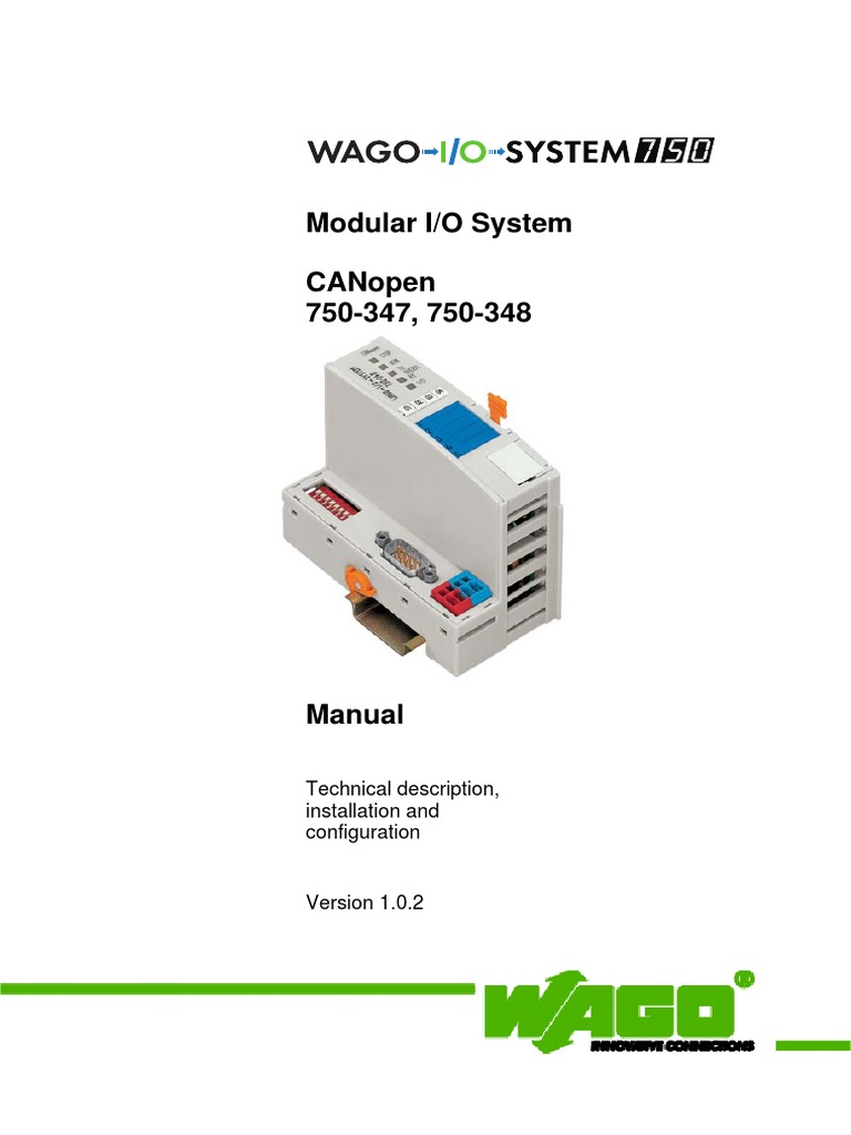 Modular I/O System Canopen 750-347, 750-348: Technical Description ...