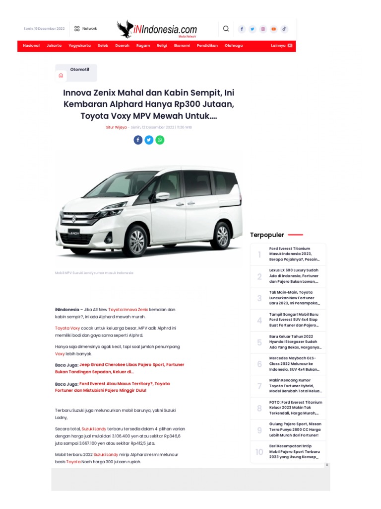 WWW in Indonesia Com Otomotif PR 7986035463 Innova Zenix Mahal Dan Kabin Sempit Ini Kembaran ...