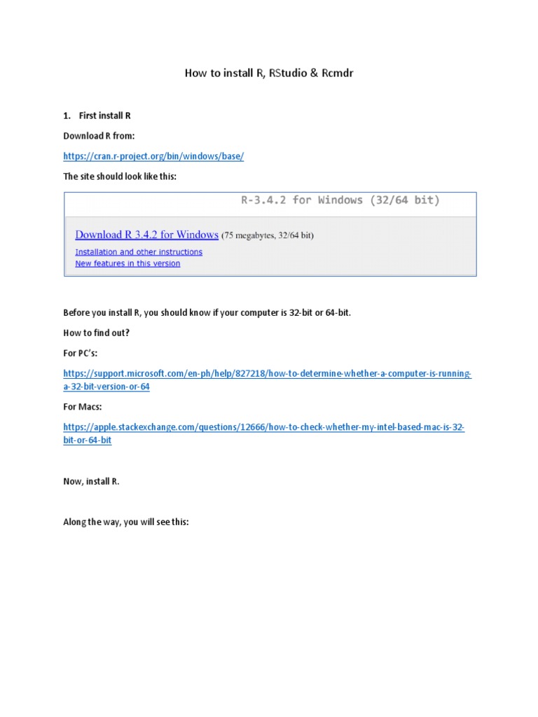 Installing R and RStudio | PDF