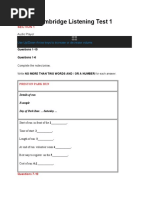 Ielts Listening Question Paper | PDF