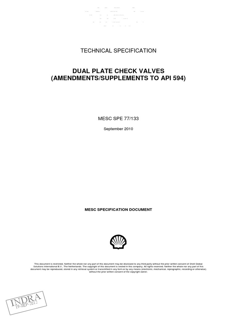 SPE 77-133 (2010) Dual Plate Check Valves To API 594 | PDF | Valve ...