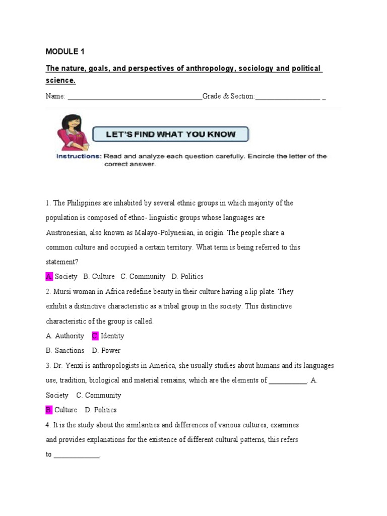 Understanding Culture, Society and Politics Mod 1 | PDF | Anthropology ...