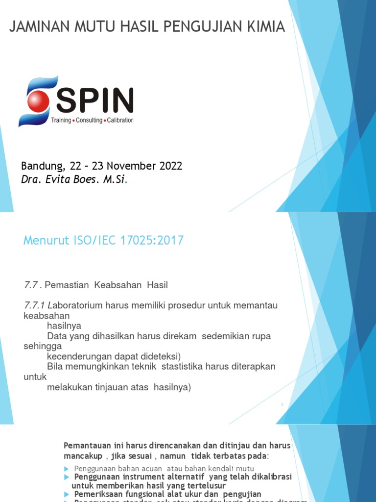 Jaminan Mutu Pengujian Kimia ISO 17025 | PDF