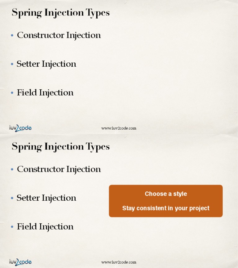 Spring Injection Types Explained | PDF
