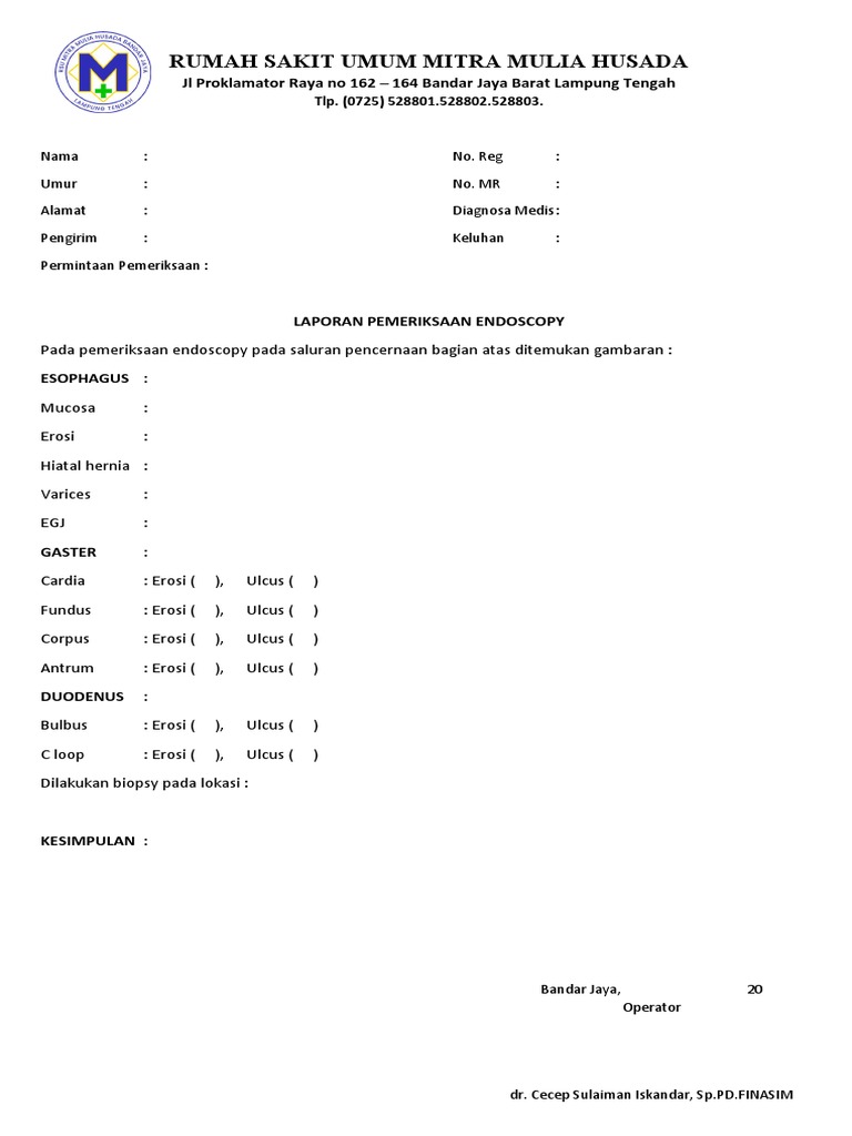 Endoscopy Report | PDF