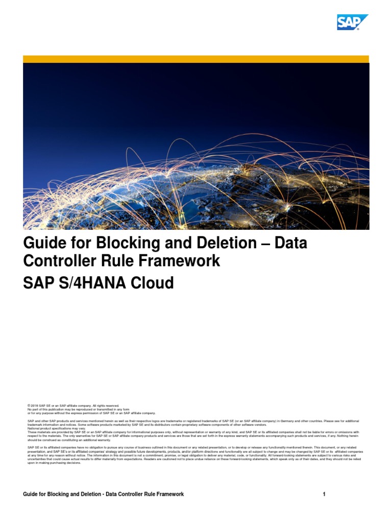 Course Material - Blocking & Deletion 4 - Data Controller Rule Framework - Features Supporting ...