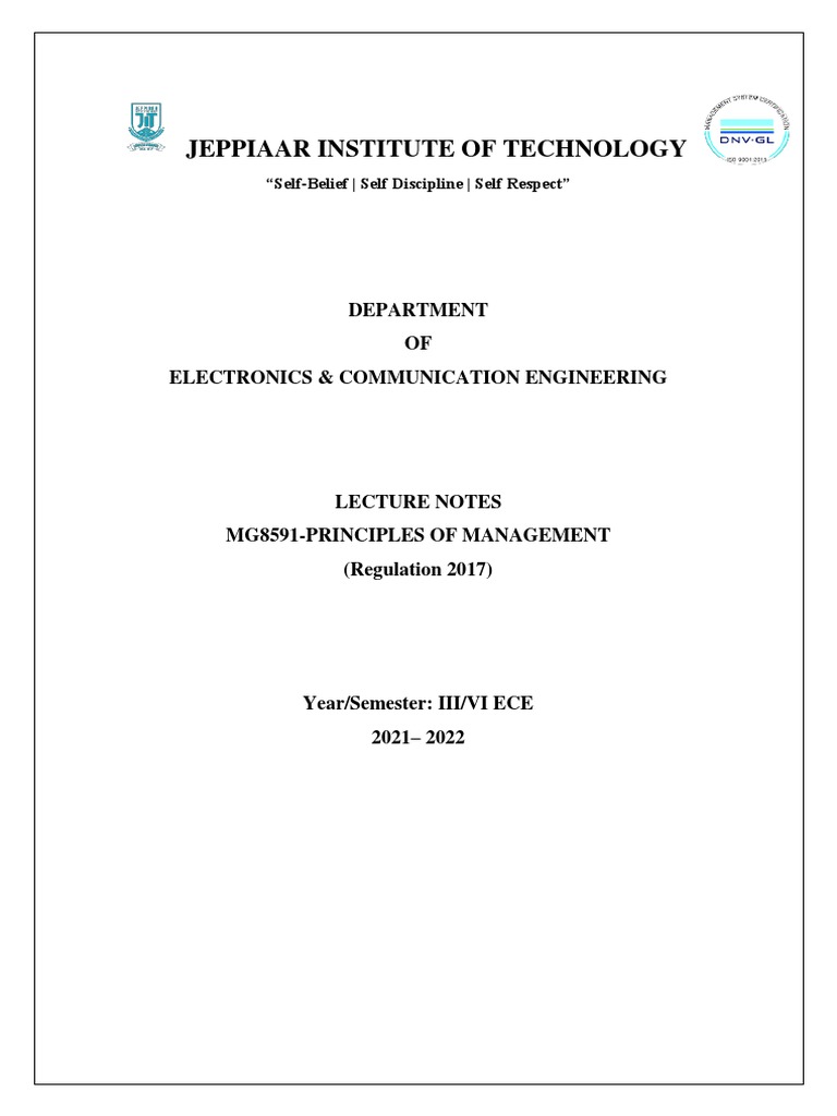 POM 1 To 5 UNIT NOTES | PDF | Science | Human Resources