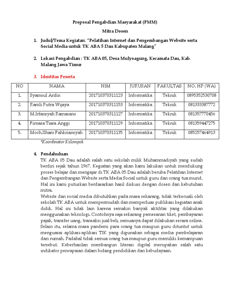Proposal PMM Mitra Dosen-20200418 | PDF