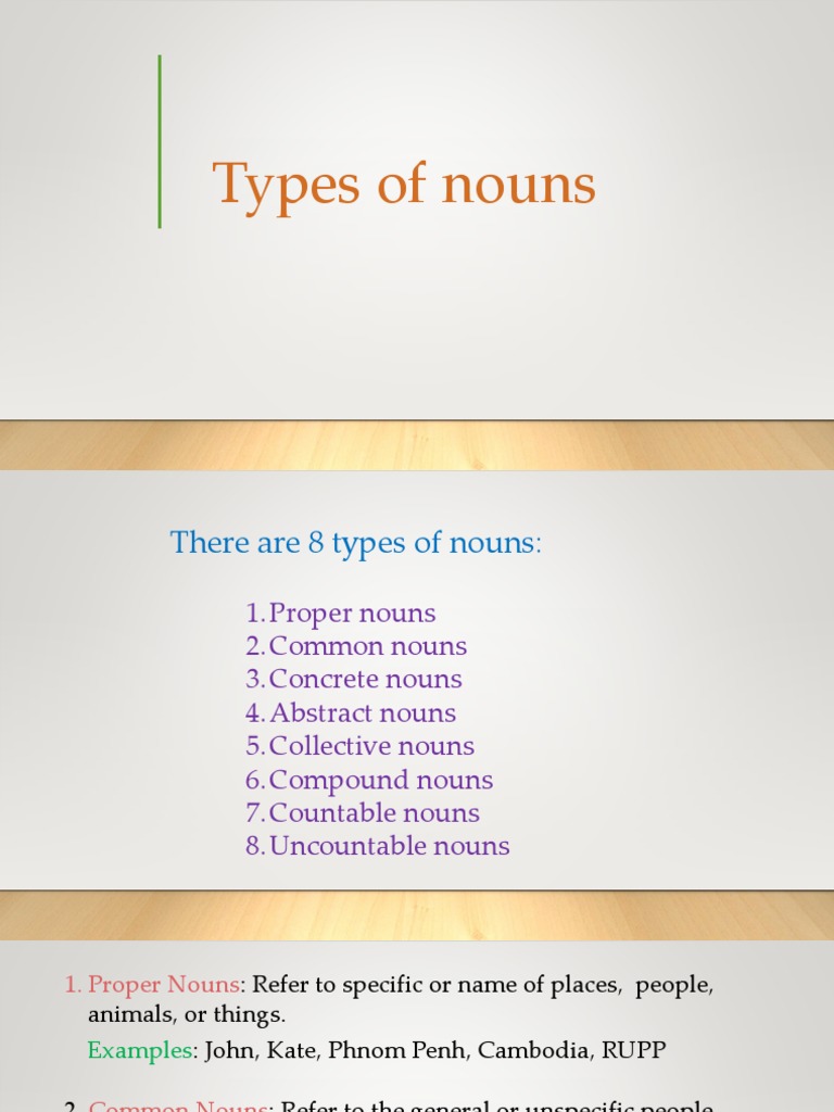 Types of Nouns | PDF | Noun | Linguistic Morphology